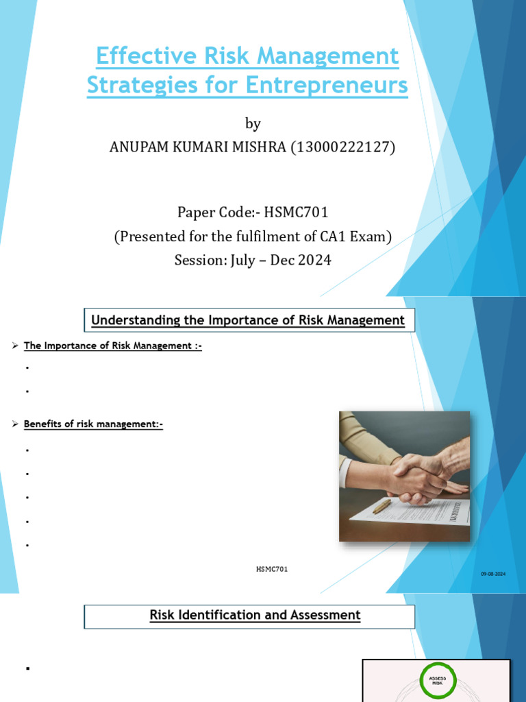 Anupam Kumari Mishra - HSMC701 - 025304 | PDF | Risk Management | Risk