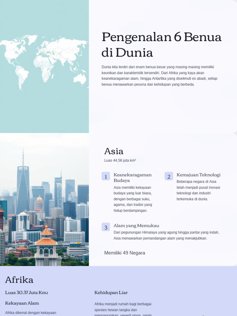 Mengenal 6 Benua Di Dunia - 20241113 - 094122 - 0000 | PDF