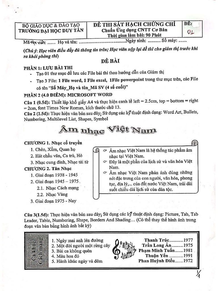 Bo de Thi Thuc Hanh Co Ban Tong Hop | PDF