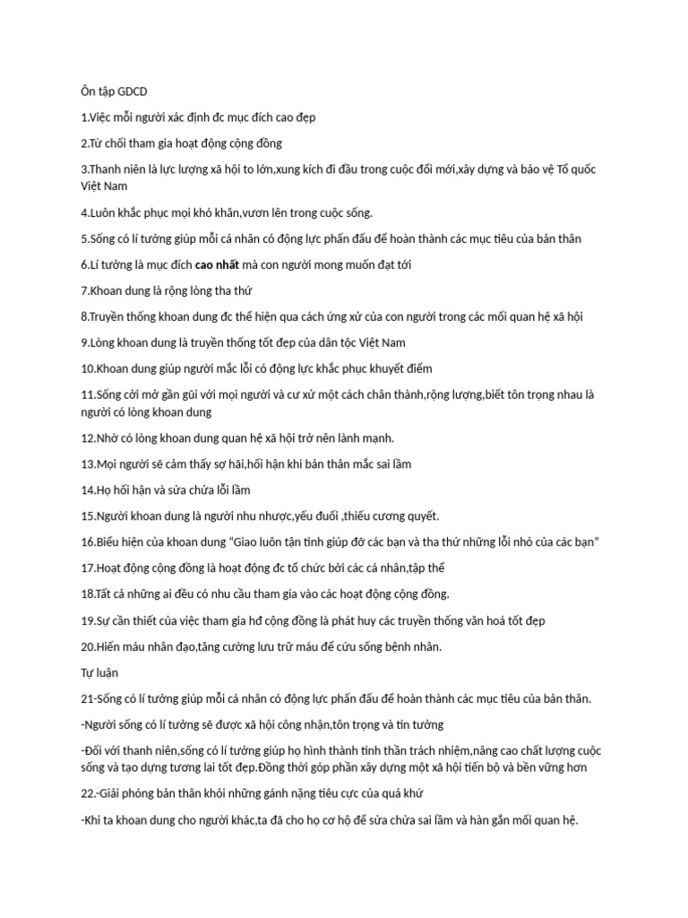 Ôn tập GDCD | PDF