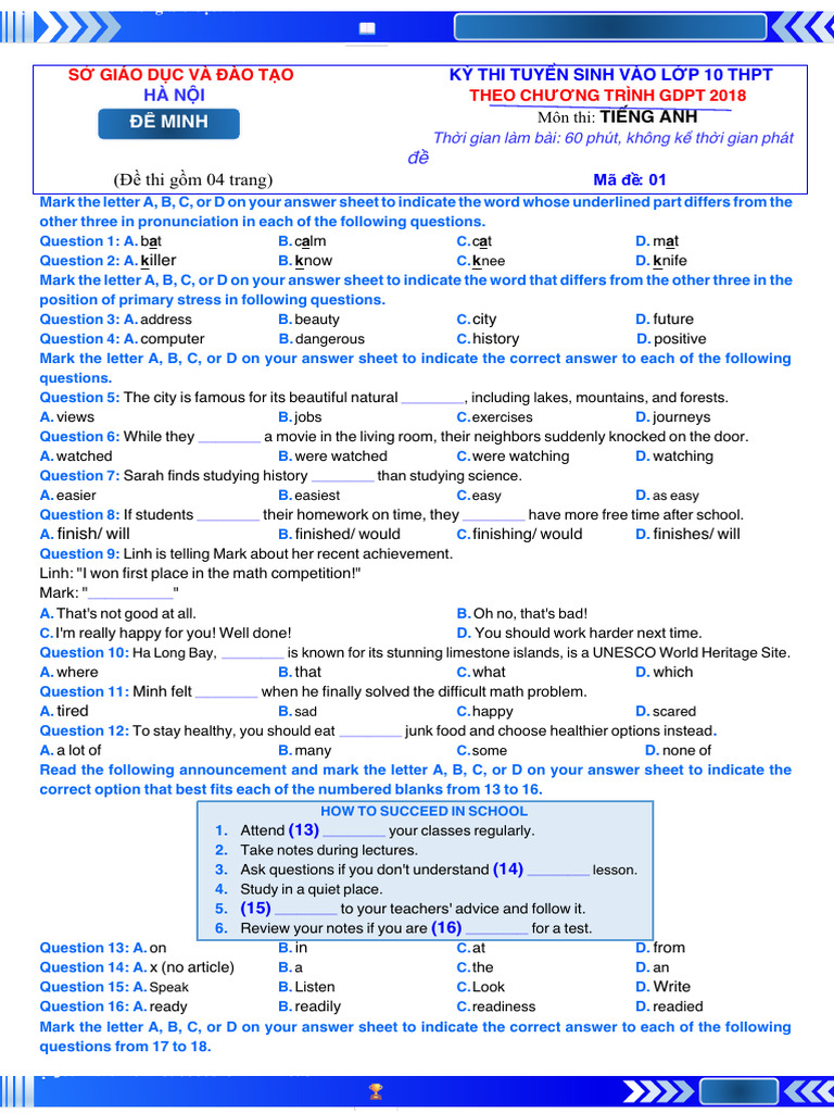 TUYỂN SINH 9-10 | PDF