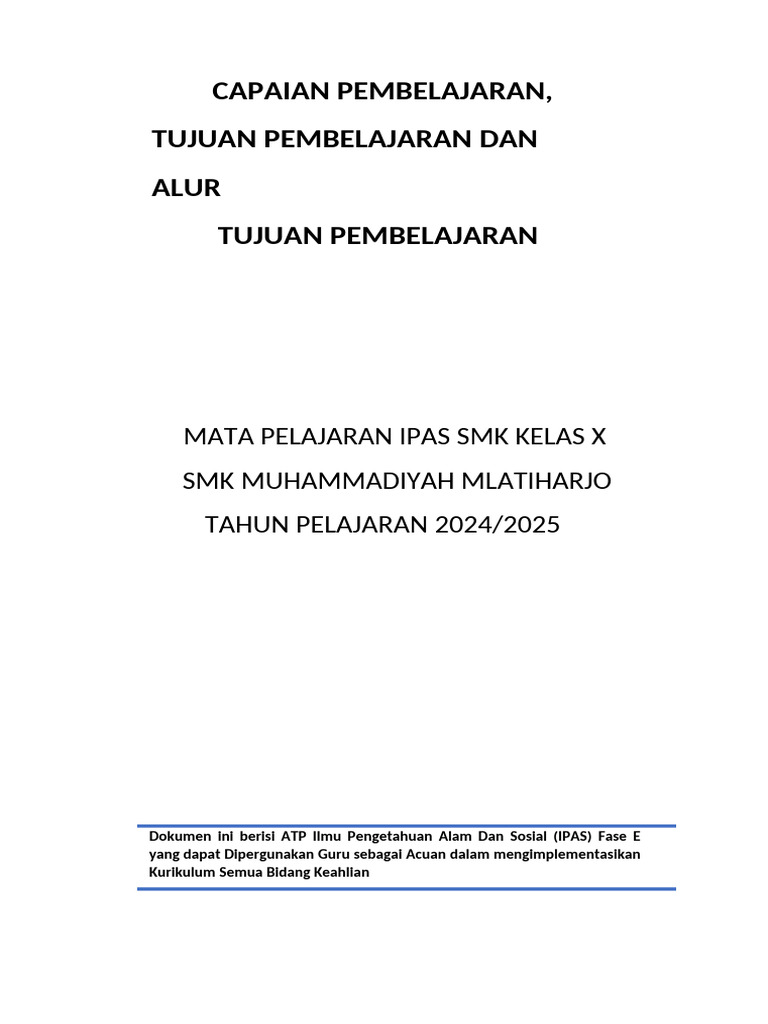 Materi IPAS SMK 2025 Kelas X | PDF
