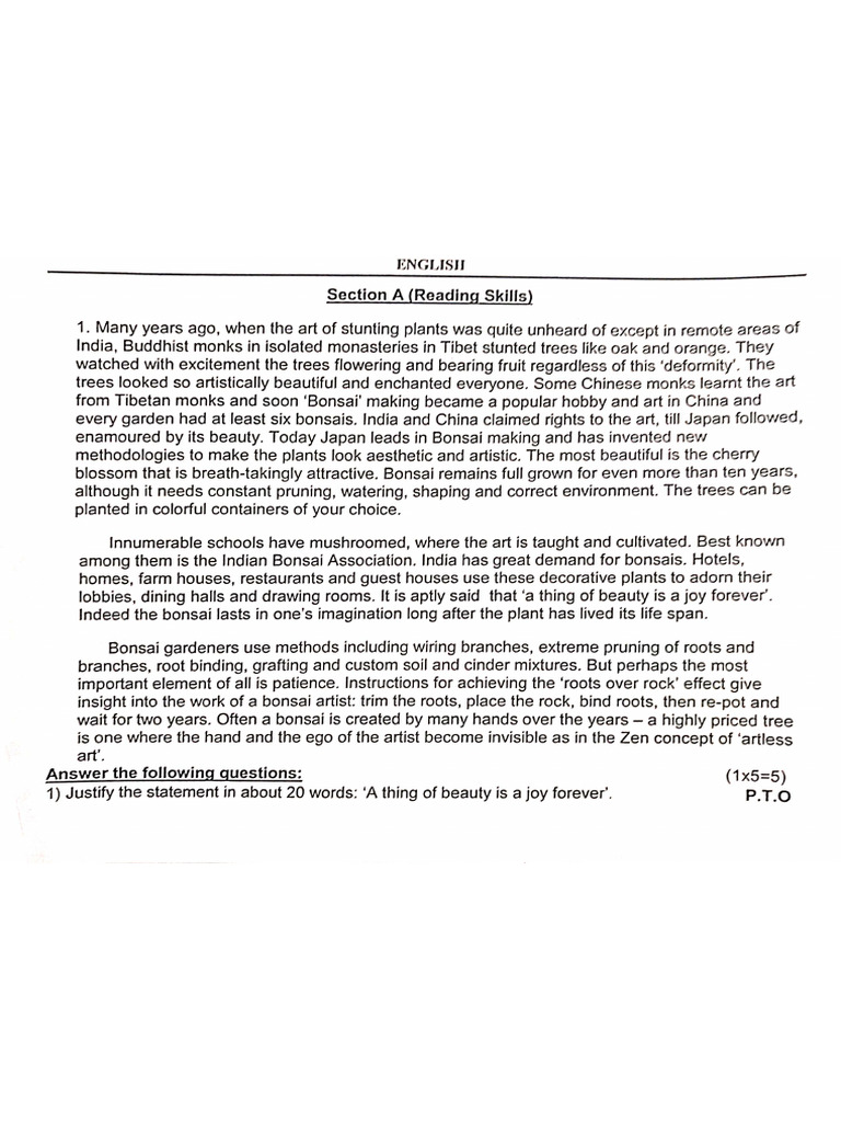 Class 10 cbse English questions | PDF