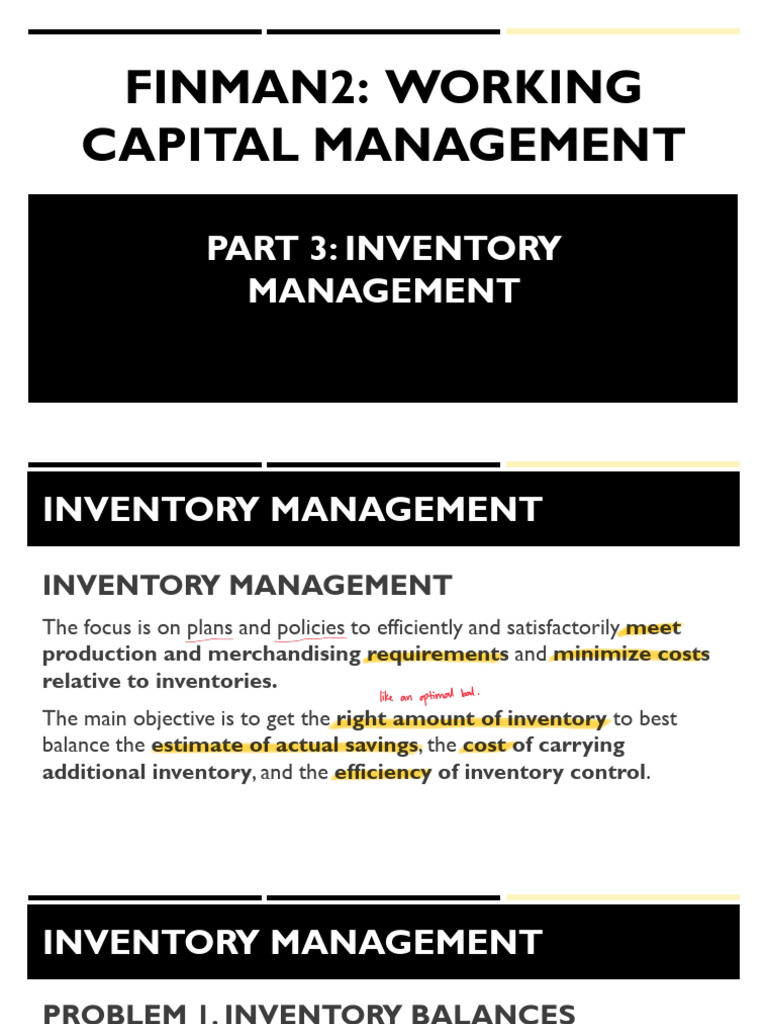 TOPIC 4 Inventory Management | PDF | Inventory | Business Economics