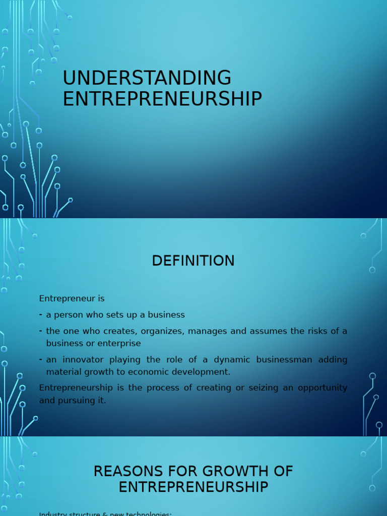 Understanding Entrepreneurship | PDF | Entrepreneurship | Private Sector