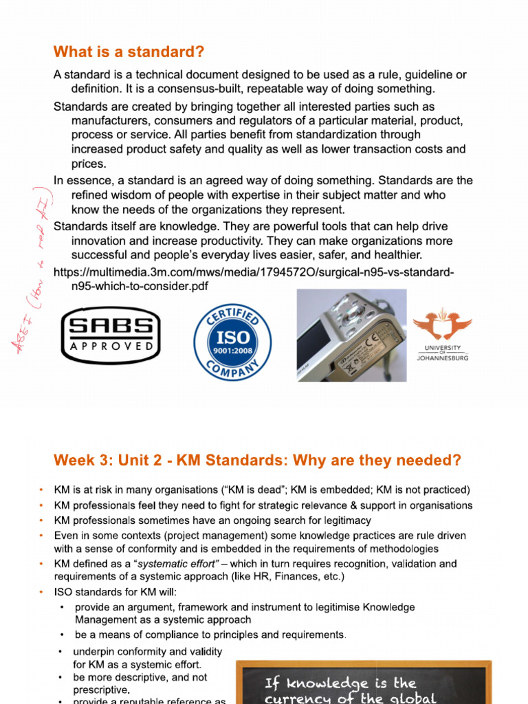 Unit 2 - Week 3 Knowledge Management Standards | PDF