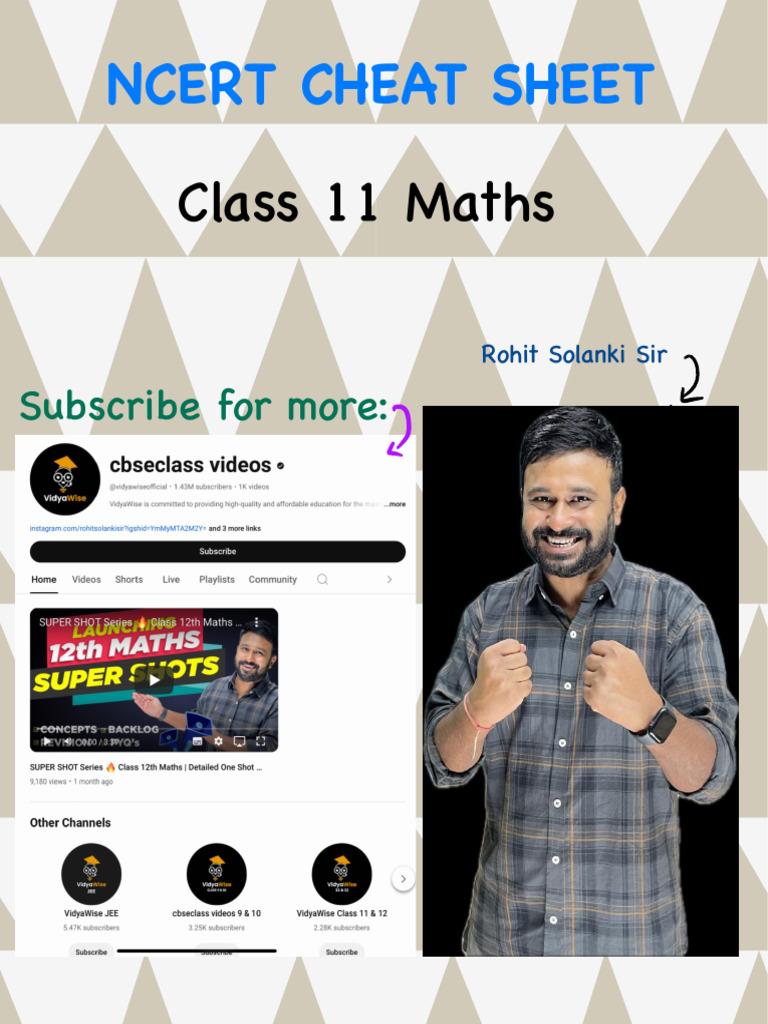NCERT Cheat Sheet Class 11 - B6ba7e5d 4374 4b3c B8a9 Fdbfff276cbd | PDF