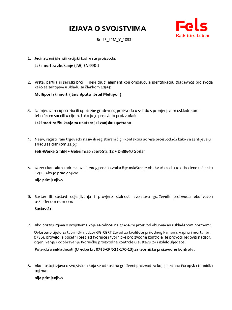 LE LPM Y 1033 Multipor Mort | PDF