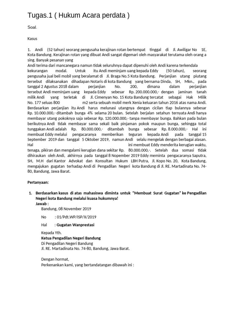 Tugas.1 Hukum Acara Perdata | PDF