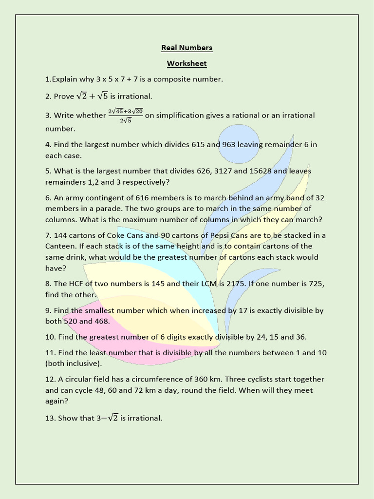 real numbers ws | PDF