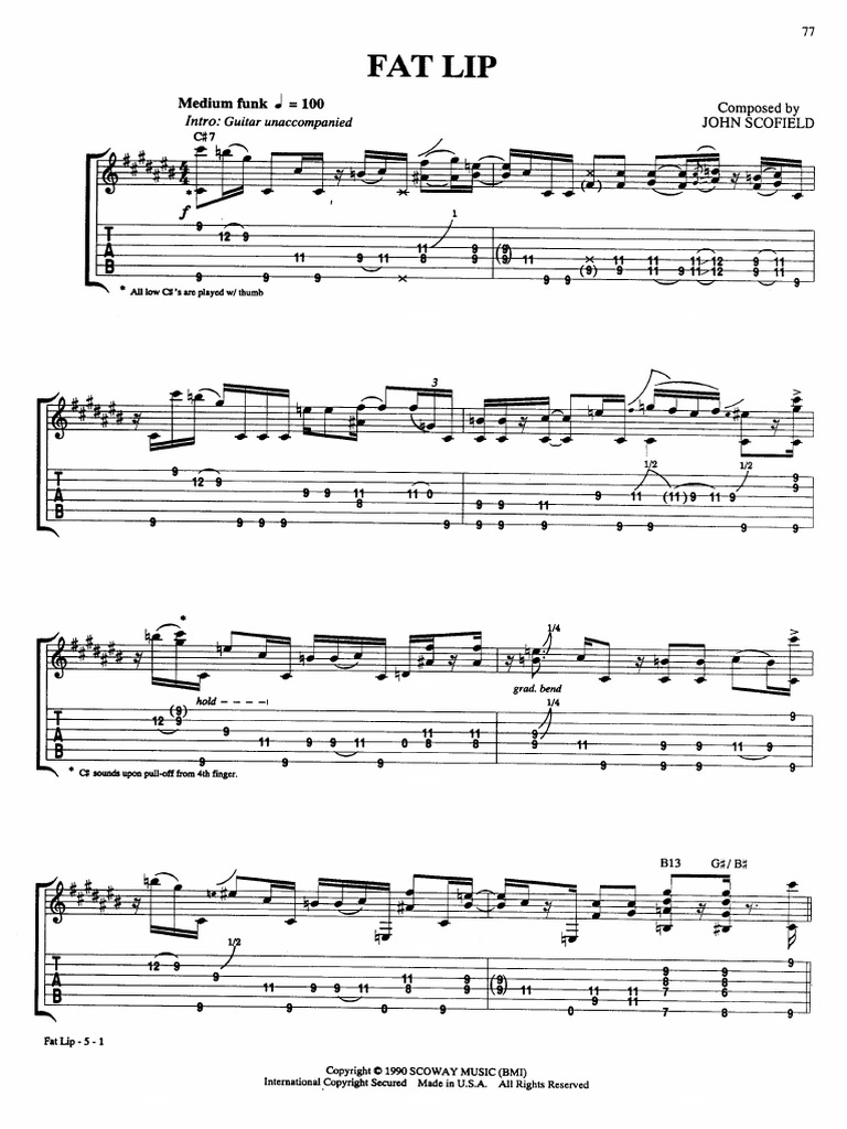 Fat Lip-John-Scofield (Guit TAB) | PDF