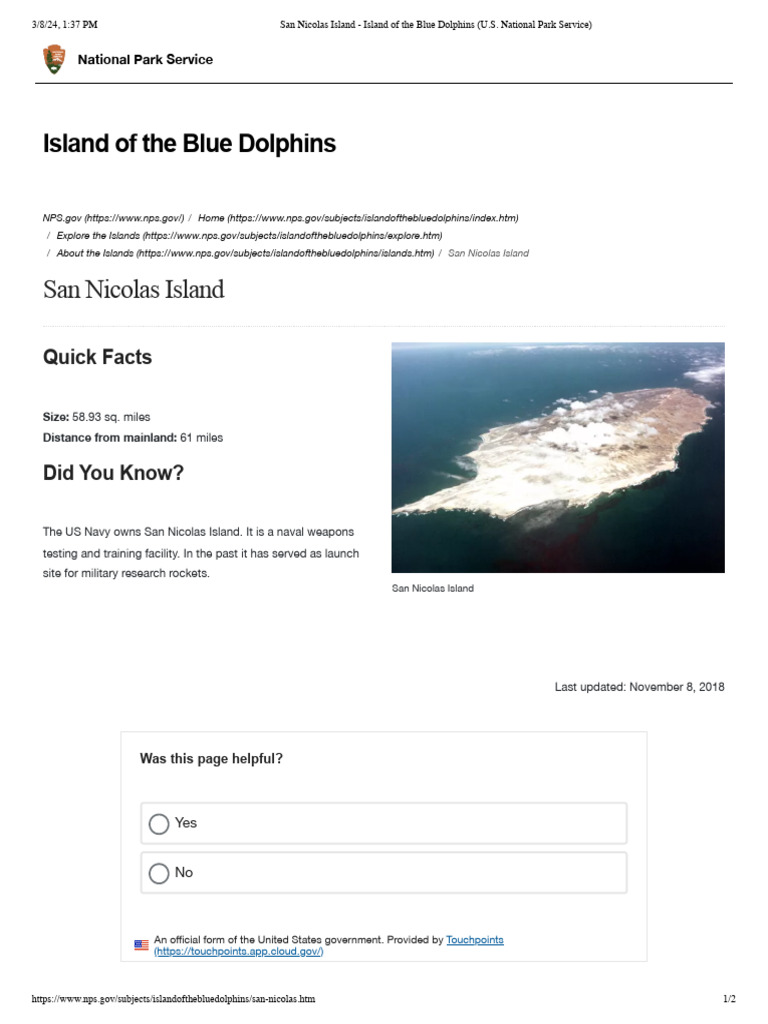 San Nicolas Island - Island of the Blue Dolphins (U.S. National Park ...