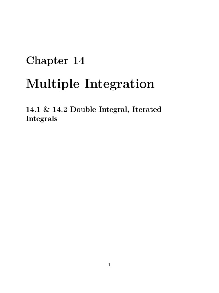 Advanced Calculus: Multiple Integration | PDF