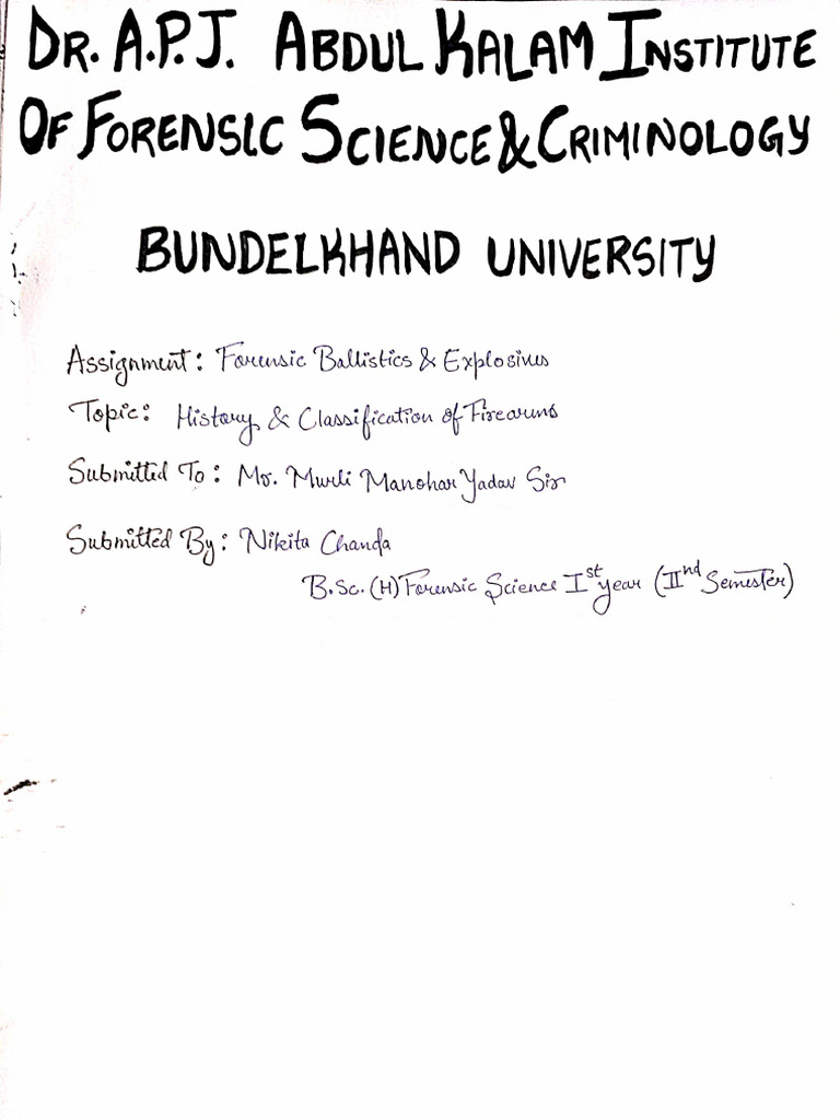 history and classification of firearms | PDF