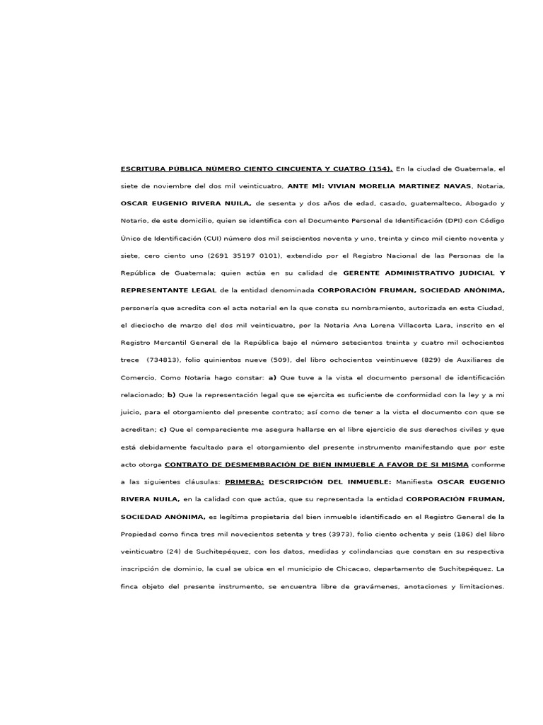 Escritura de Desmembracion Fruman | PDF | Ley común