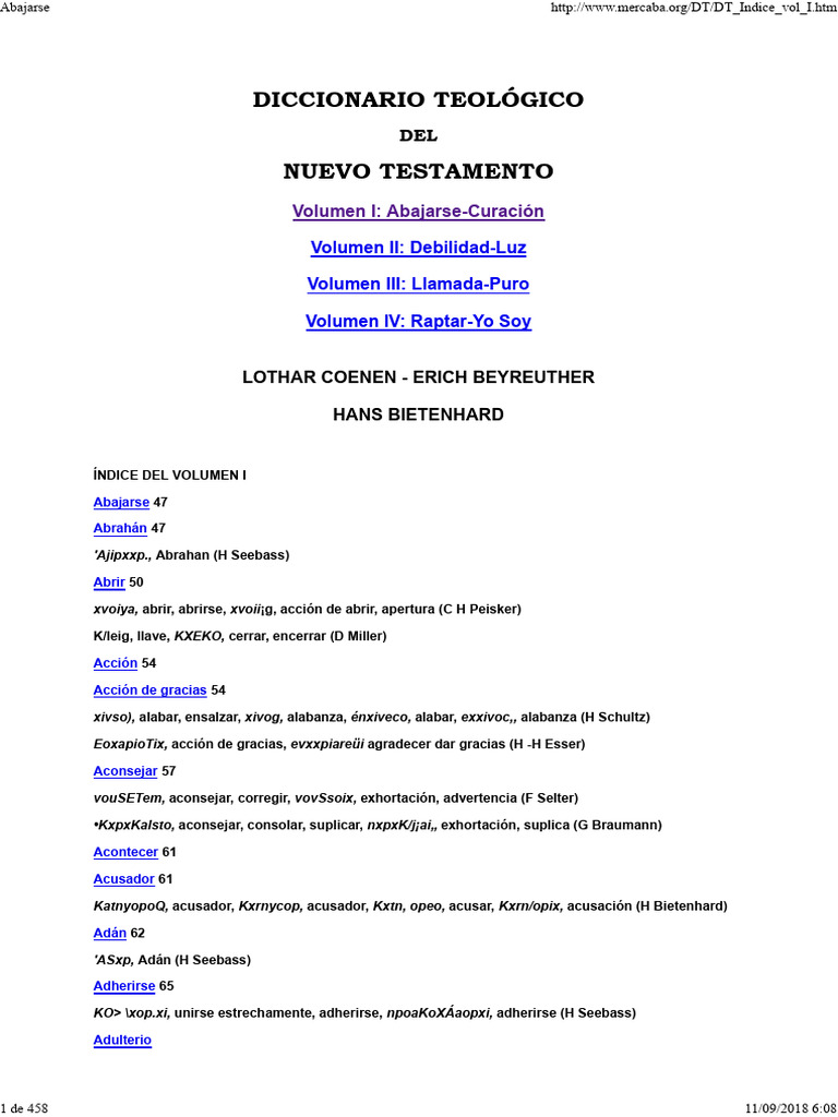 Diccionario Teológico del Nuevo Testamento | PDF | Abrahán | Jesús