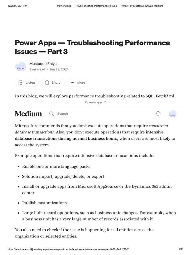 Power Apps Performance Tips | PDF | Cache (Computing) | Databases