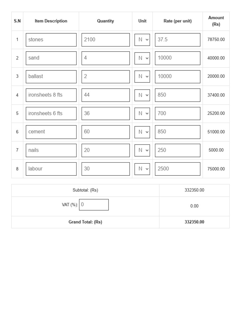 BOQ Maker - Bill of Quantity Maker For Civil Engineers | PDF
