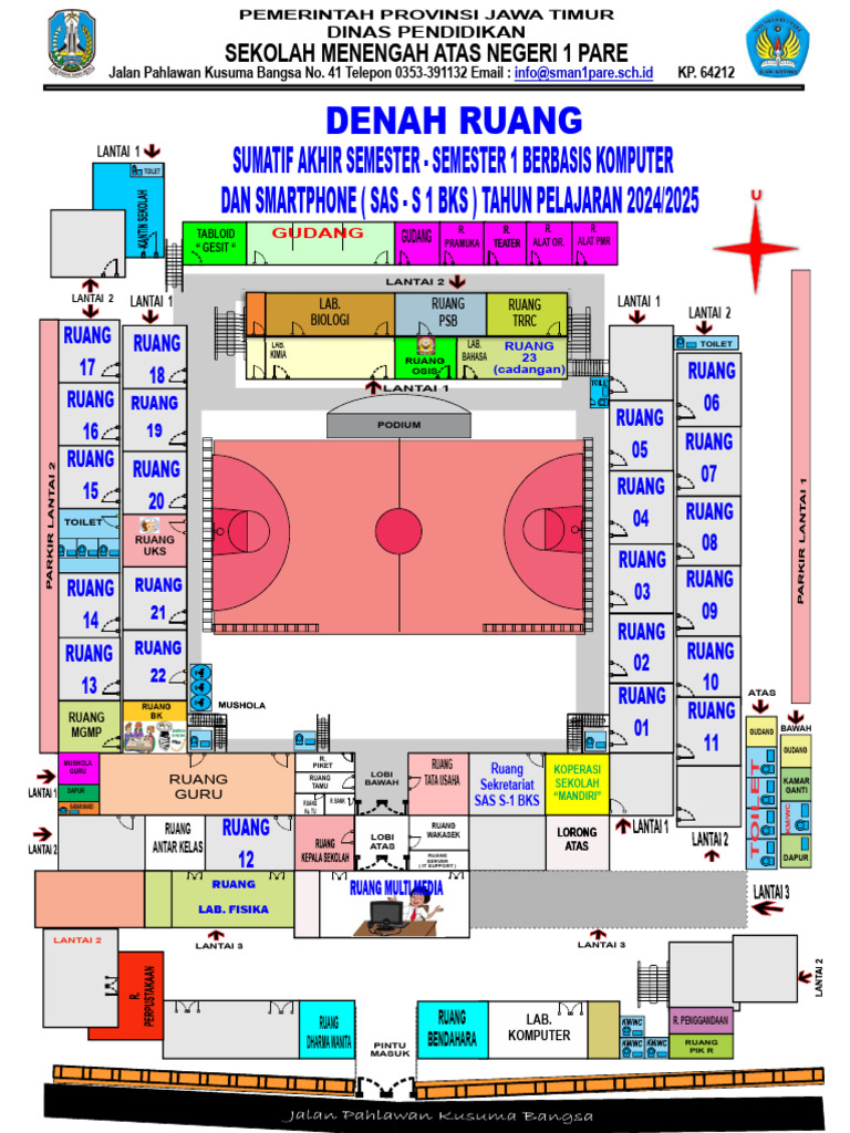 DENAH-RUANG-SAS S-1 BKS 2024-2025.xlsx REVISI | PDF
