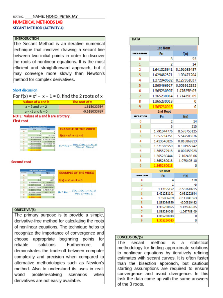 Numet Activity 4 - Nono | PDF | Numerical Analysis | Mathematical Analysis