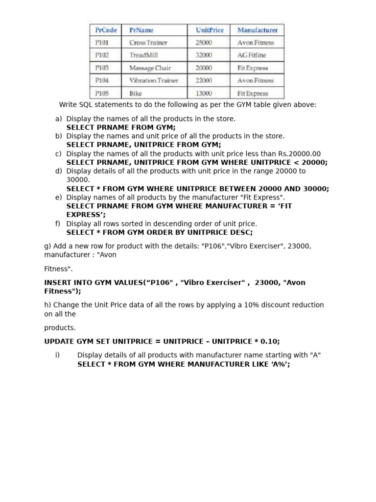 MYSQL PRACTICE TABLES | PDF