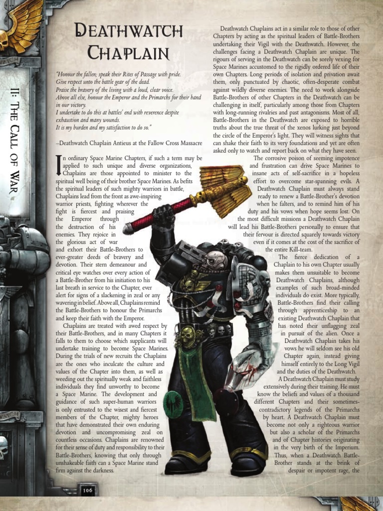 Rites of Battle - Deathwatch Chaplain | PDF | Chaplain | Armed Conflict