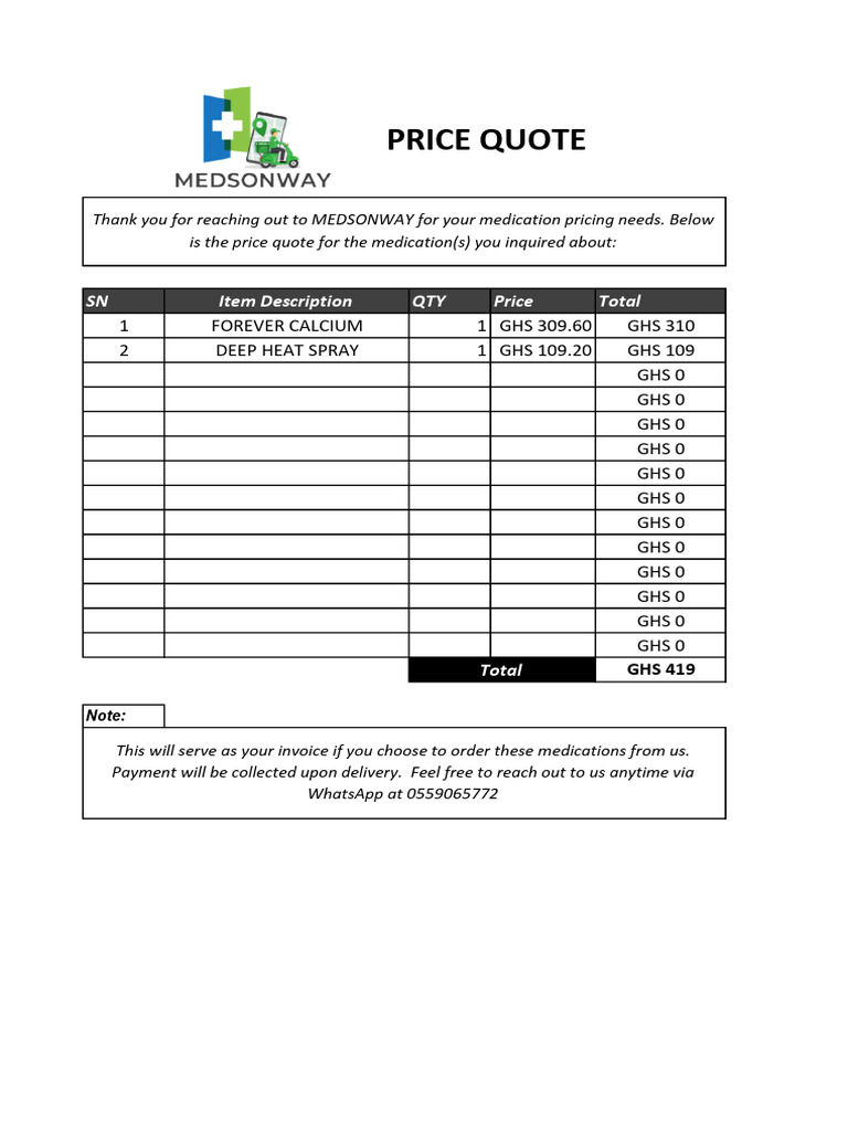 Price Quote: SN QTY Price Total Item Description | PDF