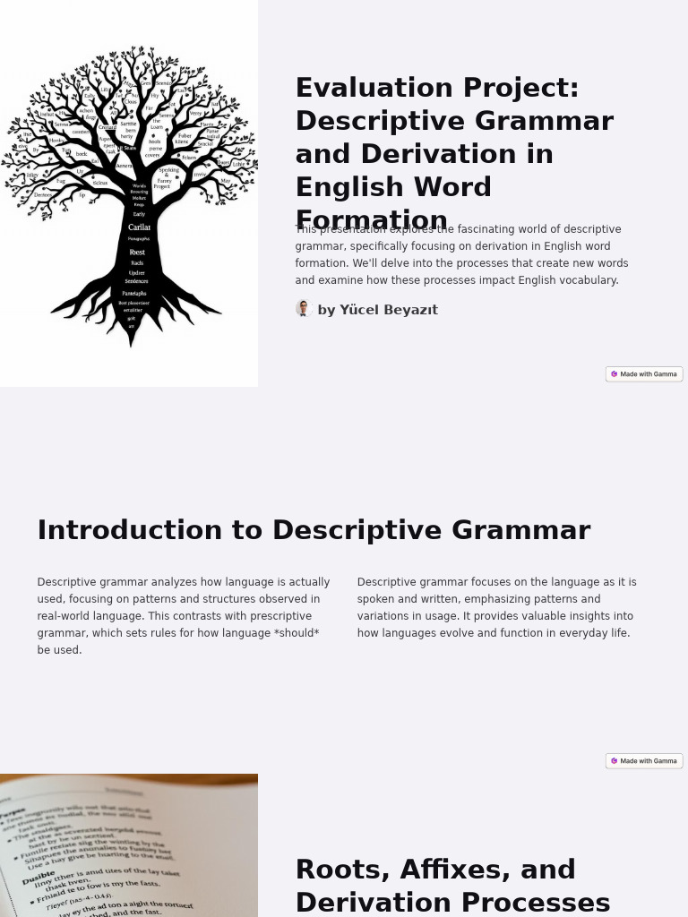 Evaluation Project Descriptive Grammar and Derivation in English Word ...