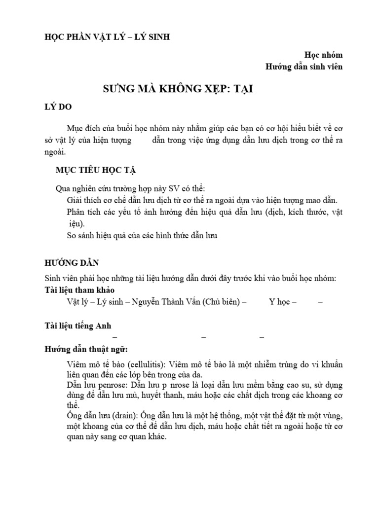 Case 1 - SÆ°ng mÃ khÃ´ng xáº¹p (HÆ°á» ng dáº«n sinh viÃªn) | PDF