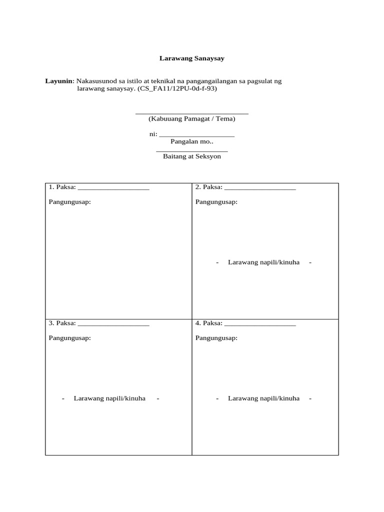 Format Lakbay at Larawang Sanaysay | PDF