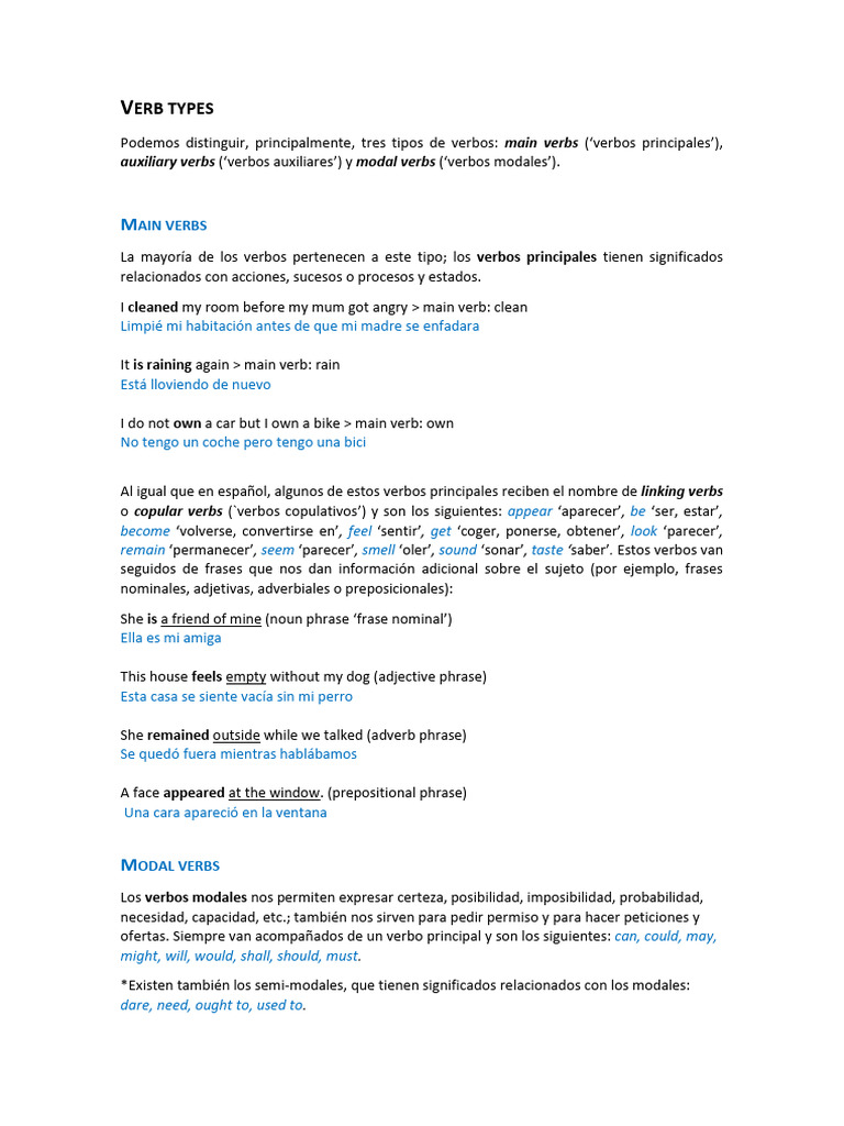 Verbs Basic Notions | PDF | Tipología Lingüística | Mecánica del lenguaje