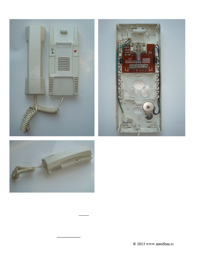 STR HT2003 2W Interfonska Slusalica - Sema Prikljucaka 1 | PDF