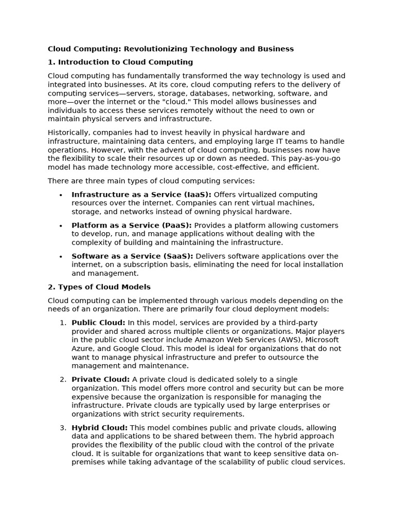 Cloud Computing | PDF