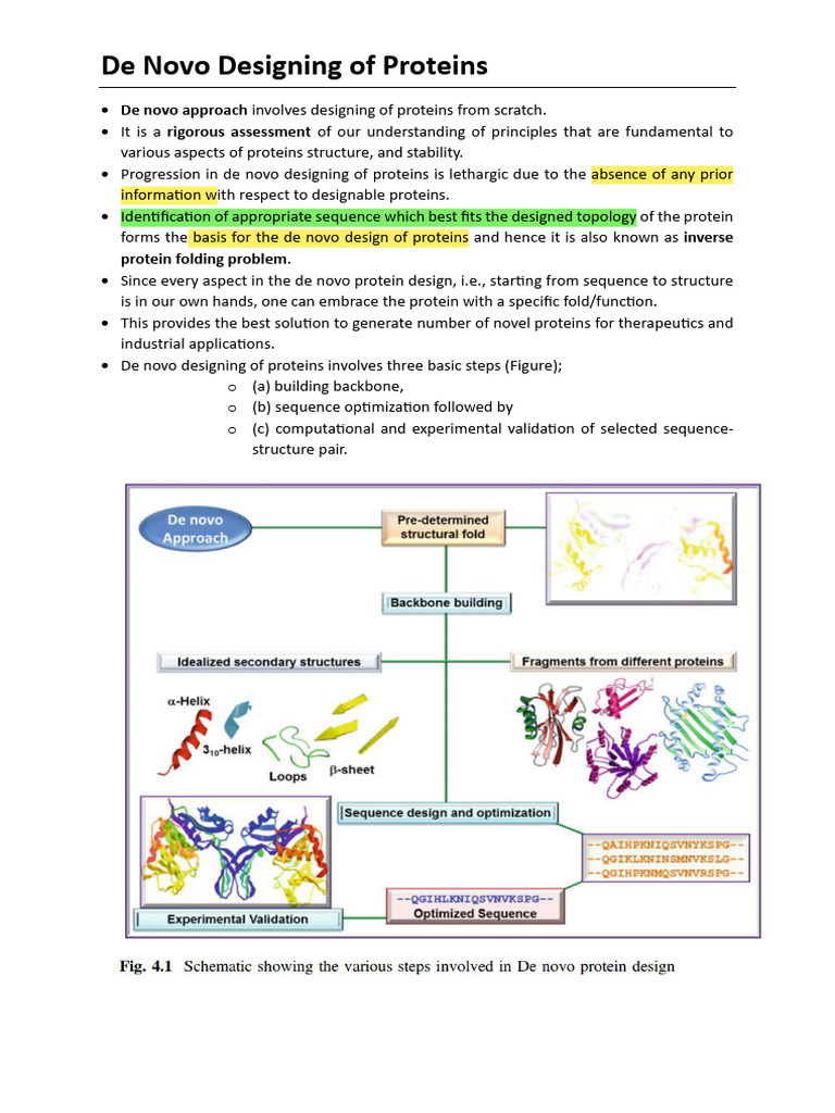 De Novo Protein Design | PDF | Proteins | Applied And Interdisciplinary Physics