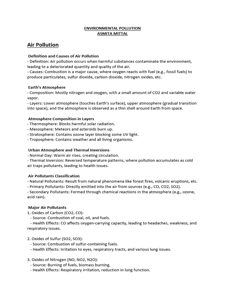 Understanding Environmental Pollution | PDF | Atmosphere Of Earth ...