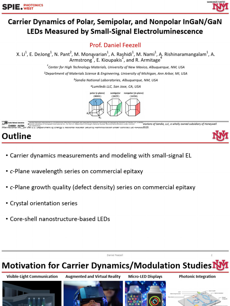 Carrier Dynamics of Polar, Semipolar, and Nonpolar InGaN/GaN LEDs ...