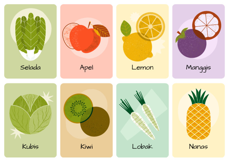 Flashcard Pastel Makanan-1 | PDF