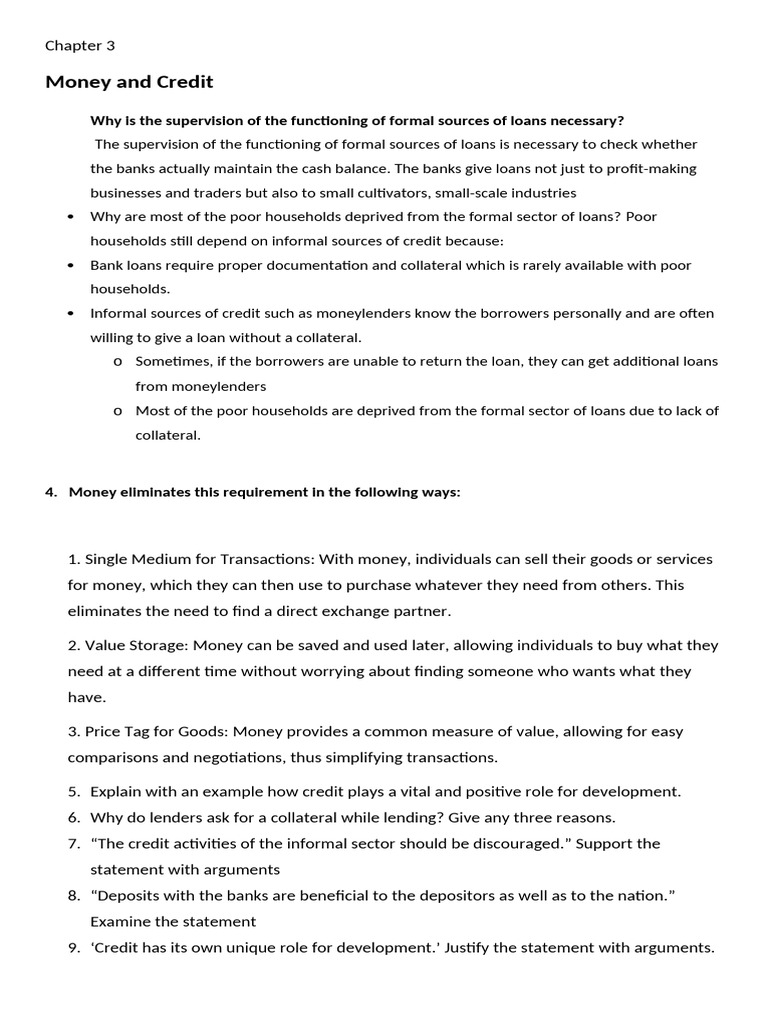 Importance of Money and Credit Systems | PDF | Loans | Banks