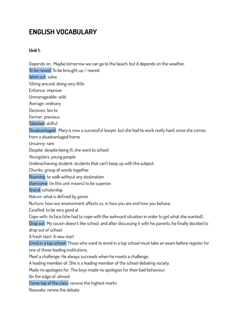 Essential English Vocabulary Guide | PDF | Ice