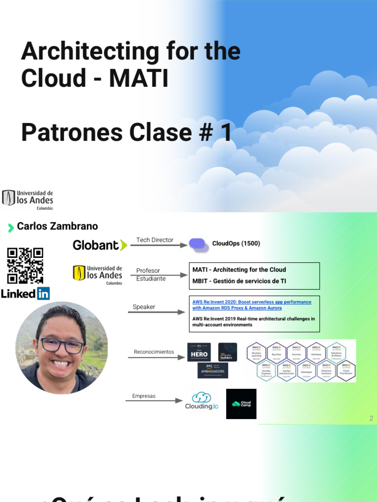 MATI 2024-10 - Patrones Clase 1 | PDF | Computación en la nube | Red mundial