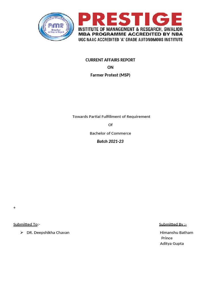 Current Affairs Report-1 | PDF