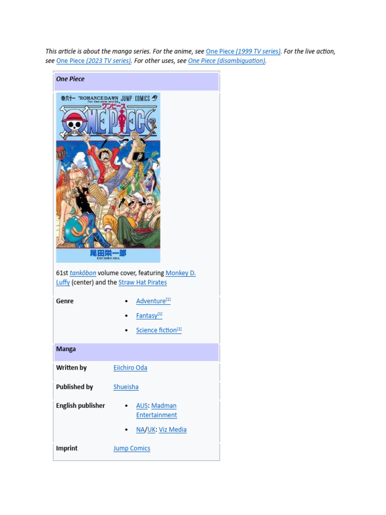 This Article Is About The Manga Series | PDF