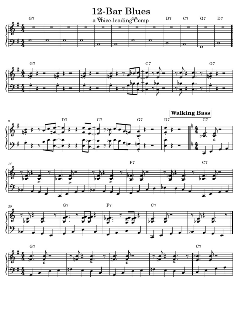 12-Bar Blues On Walking Bass & Boogie Woogie | PDF | Musical Forms ...