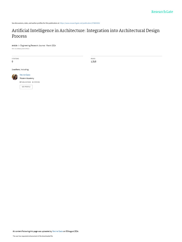 Artificial Intelligencein Architecture Integrationinto Architectural Design | PDF | Artificial ...