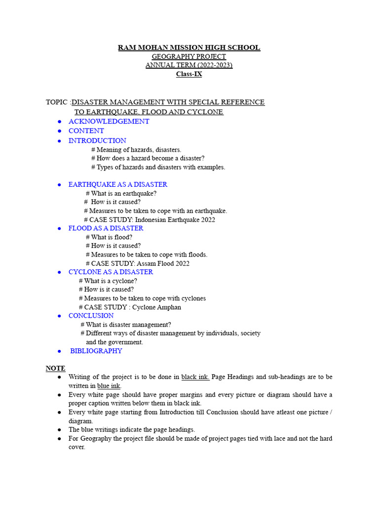 Class 9 Geo Project | PDF