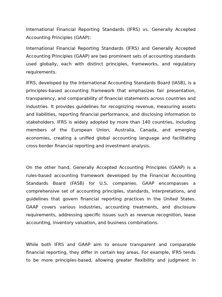 International Financial Reporting Standards | PDF | Financial Statement ...