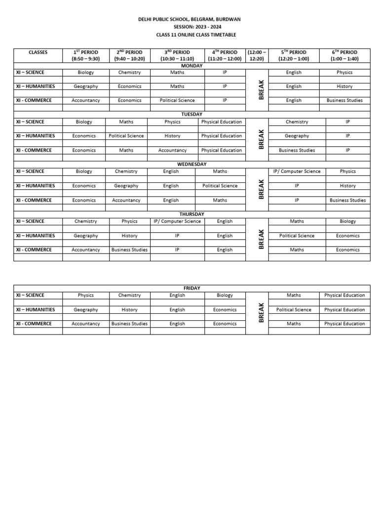 Class 11 - Online Class Timetable - pdf1684076284-Sms - pdf1685767689 ...
