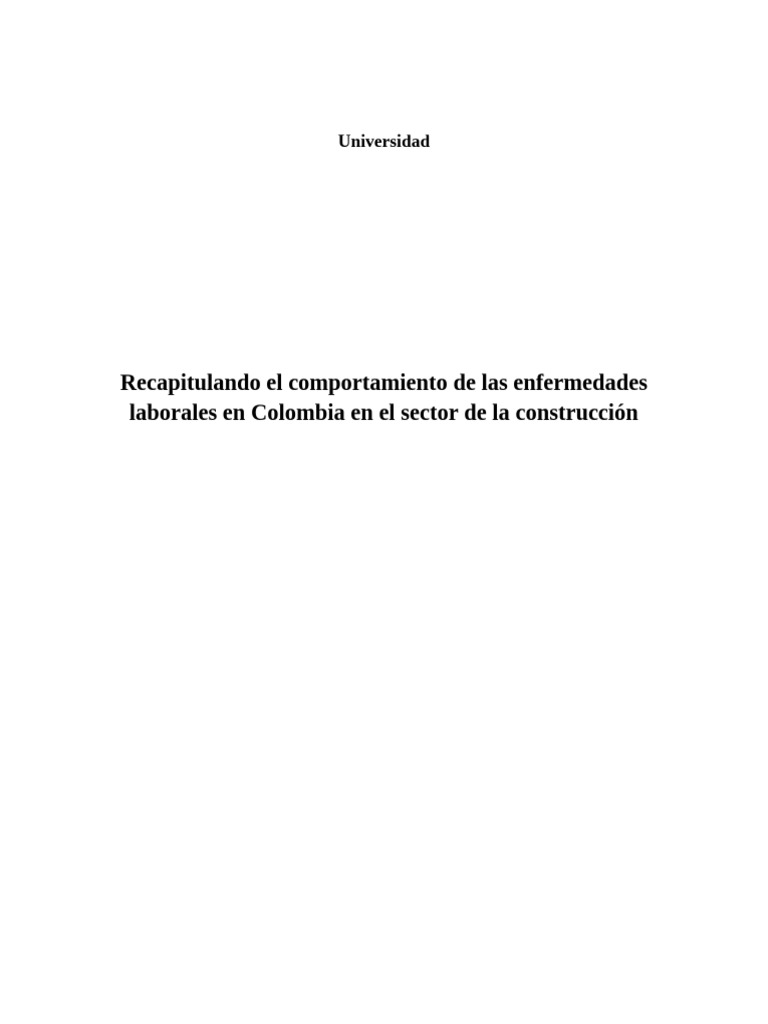 Enfermedades Laborales en Construcción en Colombia | PDF