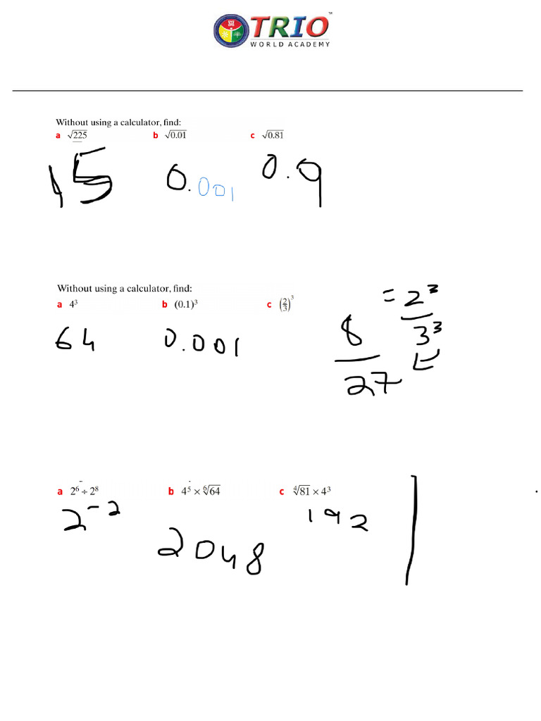 Math WS 2 - 10th Sept Grade 9 | PDF