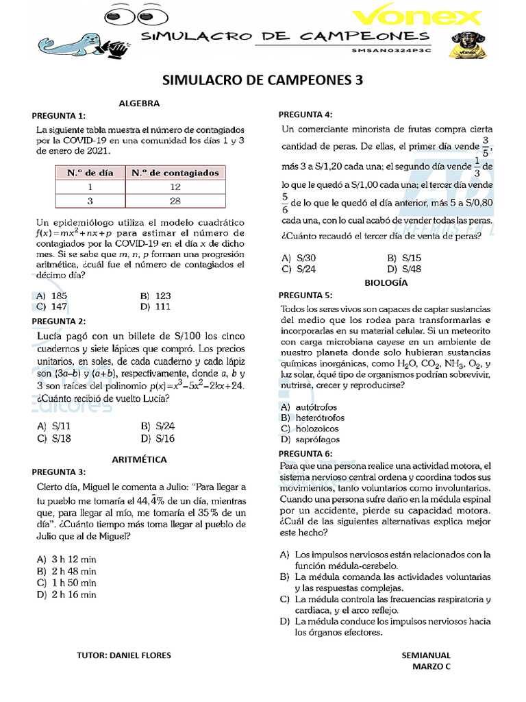 Simulacro Multidisciplinario Marzo C | PDF | Vacunas | Corrupción política